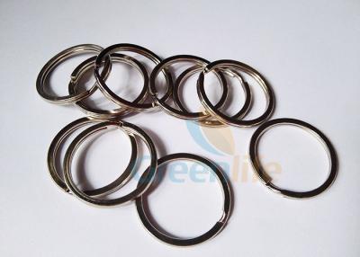 China Diameter 30MM Lanyard Accessories Light Weight Flat Nickle Plated Split Key Rings for sale