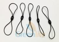 China Black Elastic Spring Ball Loops Olive Shape Bead Bungee Cords Customizable 500pcs MOQ for sale