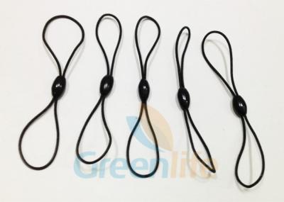 China Black Elastic Spring Ball Loops Olive Shape Bead Bungee Cords Customizable 500pcs MOQ for sale