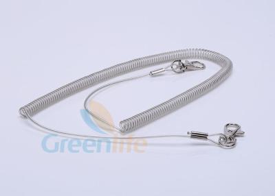 China Retractable Steel Coil Lanyard with Clip 5M Working Length Plastic Tether for sale