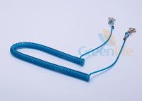 China Blue Covered Wire Coiled Fly Fishing Rod Lanyard 2-20m with Lobster Claws for sale
