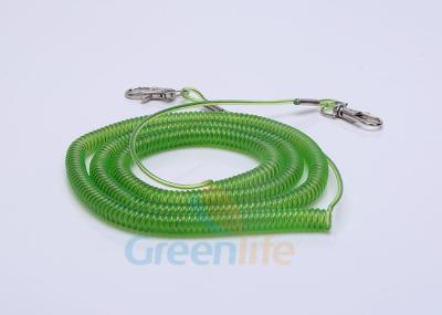 China Security Expanding Fishing Rod Leash Transparent Coil Lanyard 20M Stainless Steel Core for sale