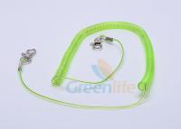 China Greenlife 3 Meter Coil Lanyard for Fishing Rod Safety Light Green PU Tether for sale