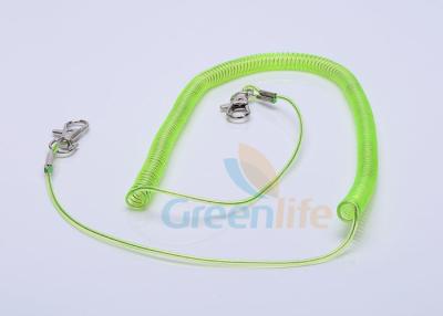 China Greenlife 3 Meter Coil Lanyard for Fishing Rod Safety Light Green PU Tether for sale