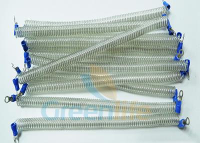 China Clear PU Coiled Security Tether 2.3mm Cord 1.8m Extendable Wire Lanyard with Eyelets for sale