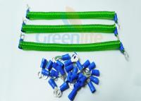 China Safety Fashionable Coiled Security Tethers Transparent Green Spring With Two Eyelets for sale