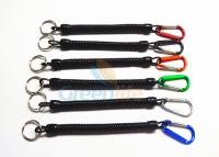 China PU Retractable Fishing Lanyard 160mm Coil with D Carabiner Tool Tether for sale