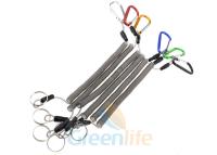 China 1.3 Meter Retractable Coil Cord Ropes Protection With Carabiner / Split RIng for sale