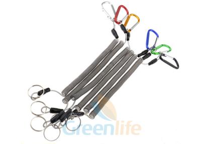China 1.3 Meter Retractable Coil Cord Ropes Protection With Carabiner / Split RIng for sale