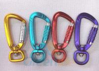 China High Security Aluminum Snap Hook Carabiner with Eyelet 400KG Load Multi Colors for sale
