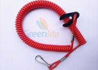 China Red Safety Jet Ski Kill Switch Lanyard 1.2 Meter Coiled Cord for All Motor Brands for sale