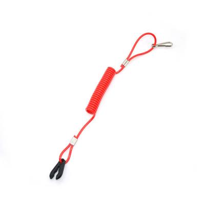 China Universal Red Plastic Spiral Lanyard Boat Kill Switch Emergency Cord for sale