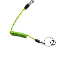 China Greenlife TPU Coil Tool Lanyard 1.5m Clear Green with Swivel Hooks for sale