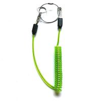 China Greenlife TPU Coil Tool Lanyard 1.5m Clear Green with Swivel Hooks for sale