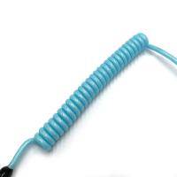 China Nylon Cord Core Coil Tool Lanyard Sky Blue 1.5m Extended Length PU Coated for sale