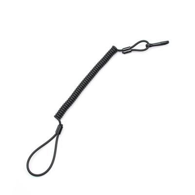 China Black Kevlar Pistol Retention Lanyard 4.0mm Diameter 1.4m Fall Protection for sale