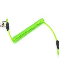 China TPU Coiled Spring Lanyard with Swivel Hooks 1.5m Extended Length Clear Green for sale