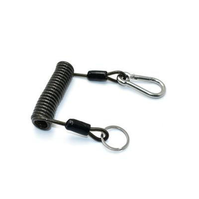 China Black Wire Coil Lanyard Rope 2.0-7.0mm Fall Protection for Tools for sale