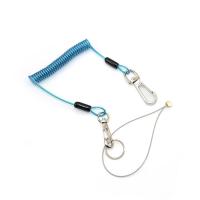 China 1.0mm Stainless Steel Coil Lanyard 1.5m Extended TPU Safety Tool Tether for sale