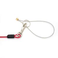 China Clear Red Cable Wire Coil Lanyard Strap Transparent Red With Loop / Swivels for sale