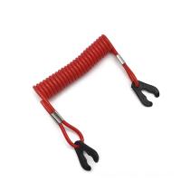 China Motor Engine Key to Key Red Safety Spring Extendable Floating Lanyard for sale