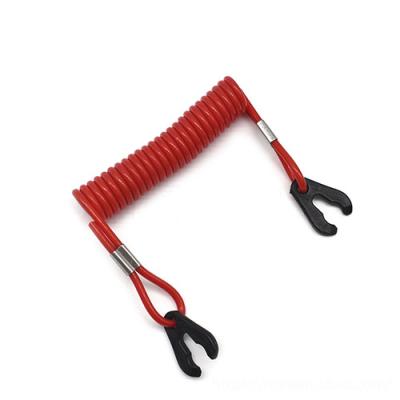 China Motor Engine Key to Key Red Safety Spring Extendable Floating Lanyard for sale