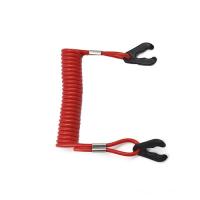 China Motor Engine Key to Key Red Safety Spring Extendable Floating Lanyard for sale