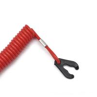 China Motor Engine Key to Key Red Safety Spring Extendable Floating Lanyard for sale