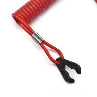 China Motor Engine Key to Key Red Safety Spring Extendable Floating Lanyard for sale