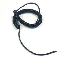 China Black PU Coated Spring Coil Tool Tether Lanyard 1.2-8mm Cord 0.5-80kg Capacity for sale