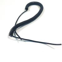 China Black PU Coated Spring Coil Tool Tether Lanyard 1.2-8mm Cord 0.5-80kg Capacity for sale