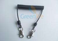 China Universal Black TPU Coil Tool Lanyard With Thumb Hooks For Hardware Tools Security for sale