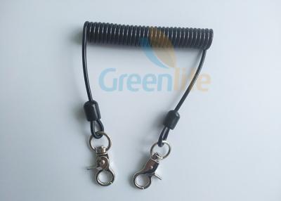 China Universal Black TPU Coil Tool Lanyard With Thumb Hooks For Hardware Tools Security for sale