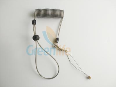 China Clear TPU Coiled Cord Lanyard 43kg Capacity with Swivel for Fishing Rod Tool Safety for sale