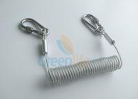 China Retractable Transparent Coiled Tool Lanyard Safety Rope 85mm PU Steel Cable for sale