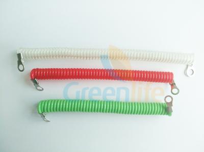 China 2.0 MM Customized Coiled Security Tethers Spring Coil Cable With Terminal Connectors 2pcs for sale