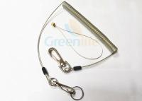 China Steel Reinforced Plastic Coil Lanyard Leash 150mm Unextended 1.5m Extended Zinc Alloy Snap Hooks for sale