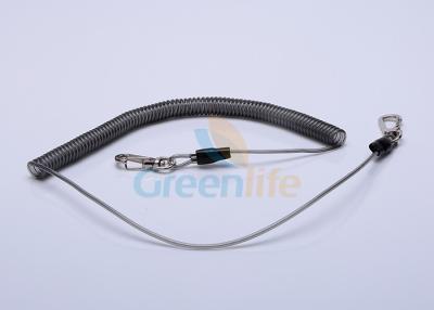 China Anti-Lost Stretch Plastic Coil Lanyard 5M Long Spring Tool Lanyard with Deluxe Swivel Hooks for sale