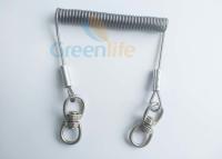 China Transparent PU Coil Lanyard 1.3m with Steel Cable Core and Zinc Alloy Swivel Links for sale