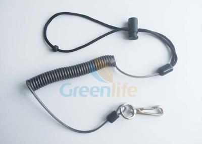 China Fall Protection Spiral Coiled Cord Lanyard 15x130mm with Adjustable Bracelet Rope for sale
