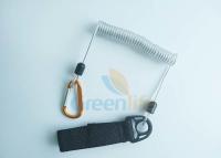 China Coiled Tool Lanyard 60 Inches Max Stretch PU Safety Rope with Carabiner and Wrist Belt for sale