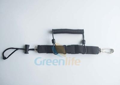 China Greenlife Diving Coil Lanyard 51 Inch PU Webbing Belt with Stainless Steel Snap Hook for sale