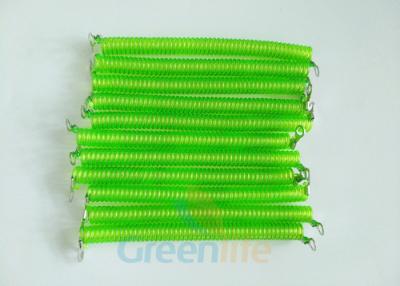 China TPU Steel Core Spiral Coil Lanyard 10cm Light Transparent Green 2.3mm Cord for sale