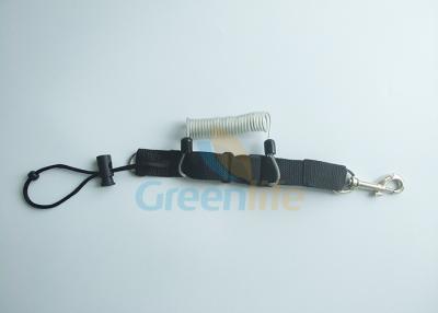 China Greenlife Coiled Lanyard Cord 53 Inch Extendable PU Transparent with Steel Wire Core for Scuba Diving Camera for sale