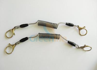 China Stainless Steel Coiled Tool Lanyard 40cm Extension with Lobster Claw Ends for sale
