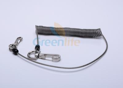 China Fall Protection Coil Tool Lanyard 3 Meter Steel Wire Core PU Lanyard 14mm Coil for sale