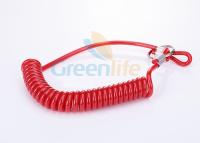 China Safety Plastic Coil Lanyard with Loop Crimp 3/16 ID Spiral Tool Leash 180mm for sale