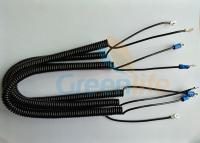 China 2.5x300mm Black Plastic Spiral Coil Tool Lanyard Double Eyelet Ends Safety Tether for sale