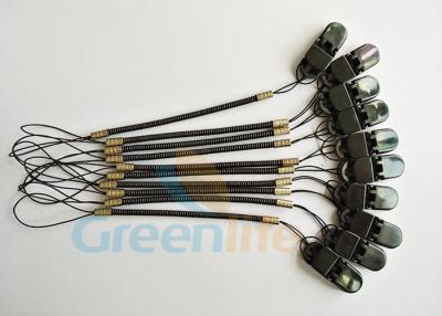 China Hot Hat Spring Lanyard Chains Black Coiled Key Lanyard Slim Coiled Tether With String Holder for sale