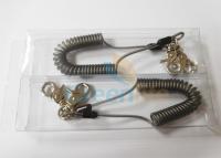 China High Security Double Thumb Hooks Plastic Coil Lanyard Wire Spring Tool Tether 20KG for sale